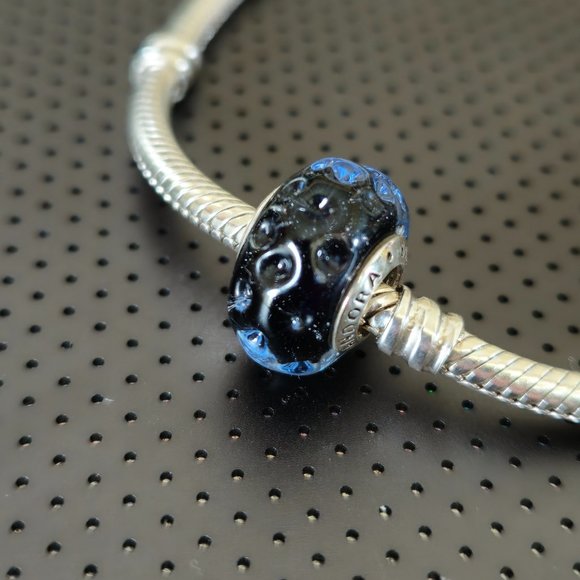 Pandora | Jewelry | Pandora Wavy Dark Blue Murano Glass Ocean Charm ...